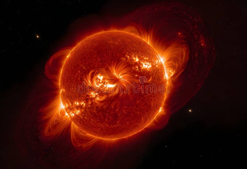 Dramatic Solar Flare Plasma Eruption from Sun, Powerful Celestial Event ...