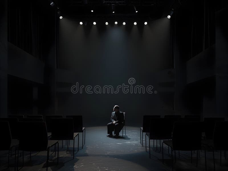 Dramatic Solo Actor Delivers Emotional Soliloquy Under Spotlight on ...