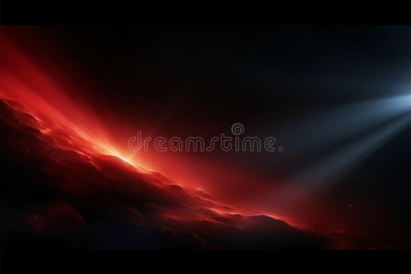 Dramatic Space Abstract Red Light on Black Background with Copy Stock ...