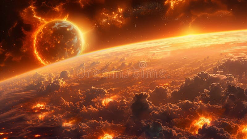 A Dramatic Space Cataclysm Featuring a Fiery Planet and Explosive ...