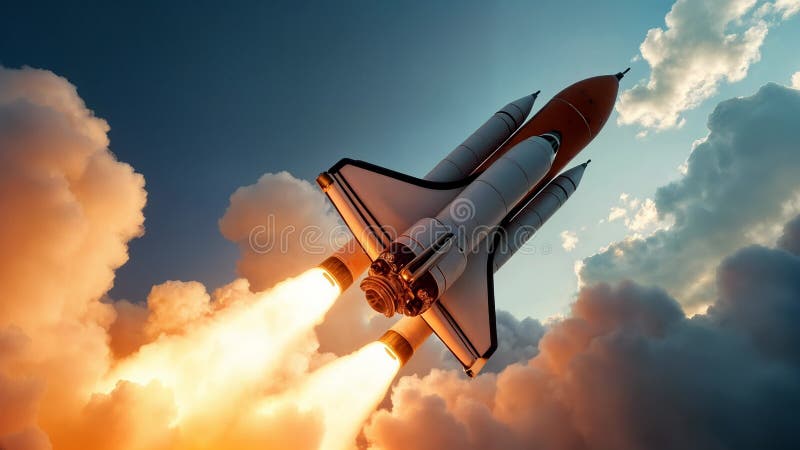 Dramatic Space Shuttle Launch Sequence Showing Rocket Engines Firing ...