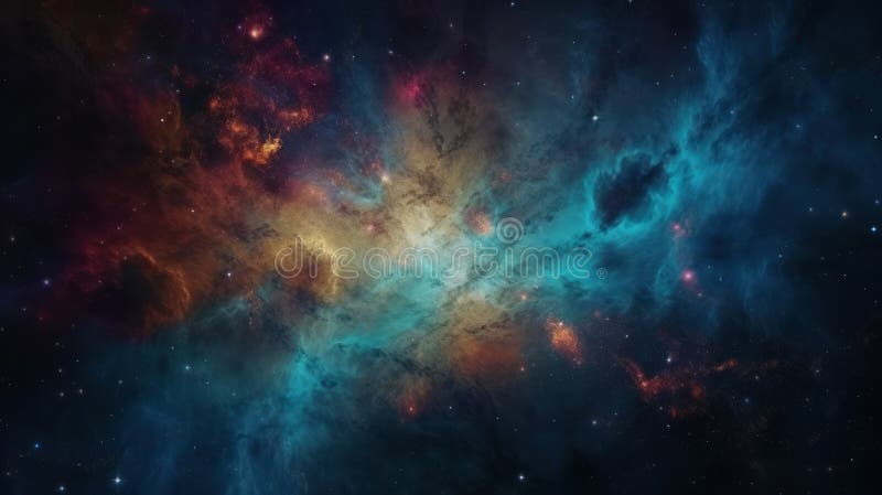Dramatic Space View Moving through Universe Galaxies Stars and Nebulae ...