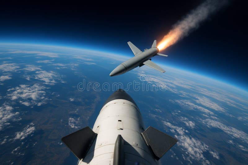 A Dramatic Space Warfare Concept Showing a Kinetic Kill Vehicle ...