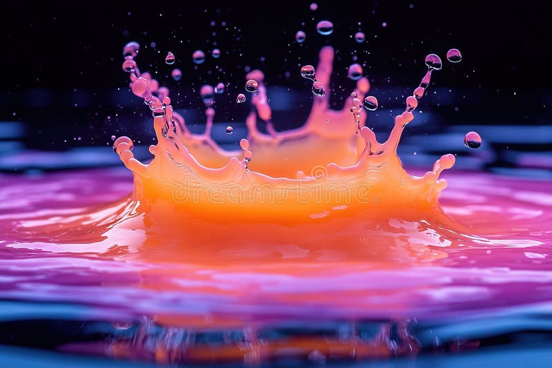 Dramatic Splash Effect Rendered Black Background Striking Visual Stock ...