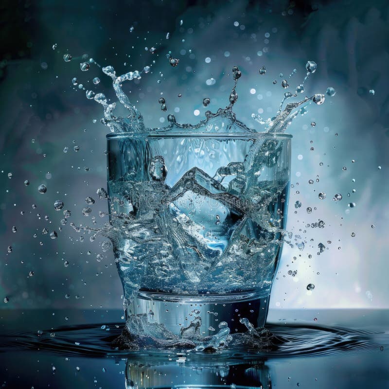 Dramatic Splash of Hydration: Ice Cubes and Citrus in Refreshing Water ...