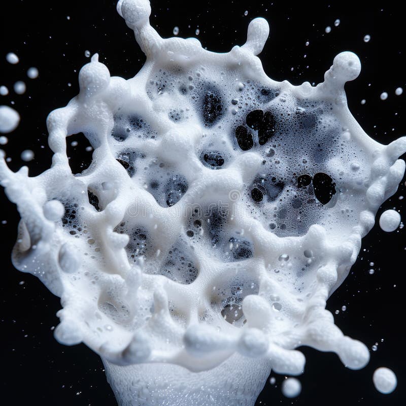 Dramatic Splash of White Foamy Bubbles Stock Illustration ...