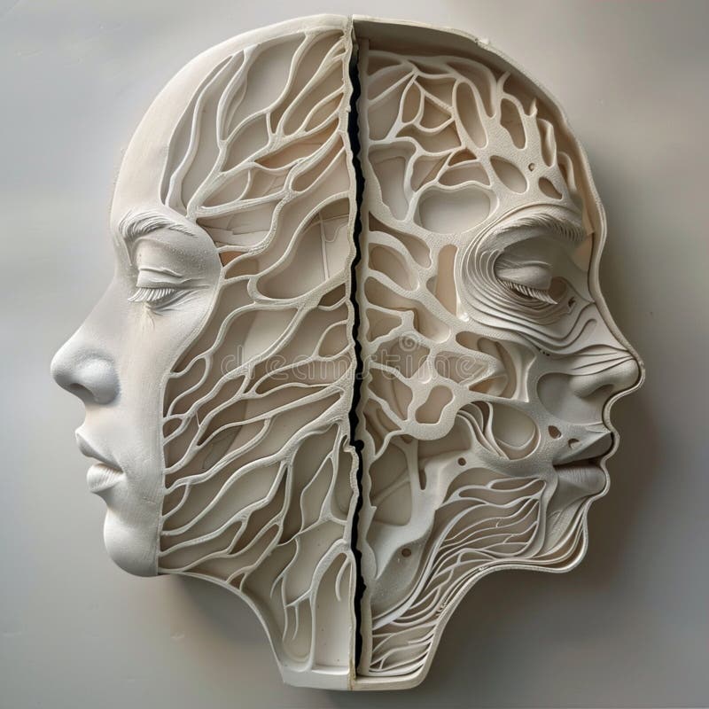 A Dramatic Split Revealing Contrasting Halves Stock Illustration ...