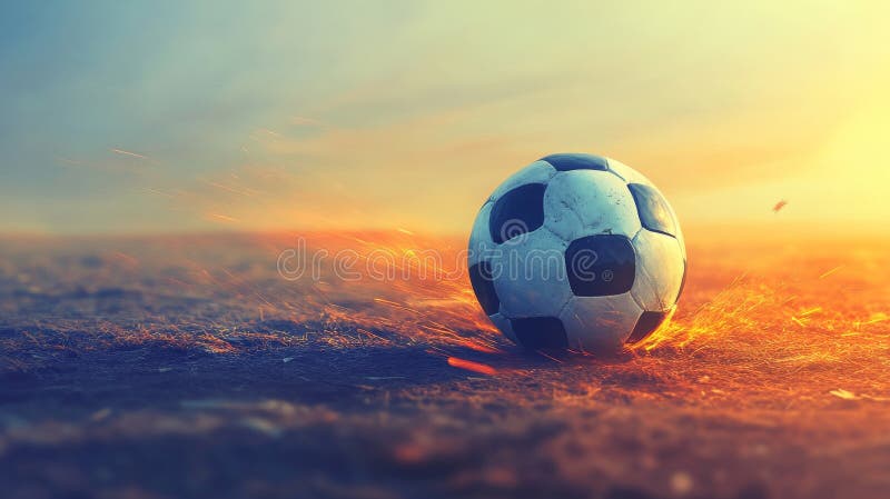 Dramatic Sports Image Featuring a Soccer Ball in Sparkling Dust Stock ...