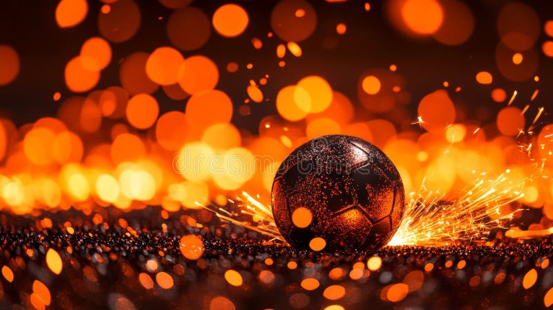 A Dramatic Sports Image: Soccer Ball in Sparkling Dust Stock Photo ...