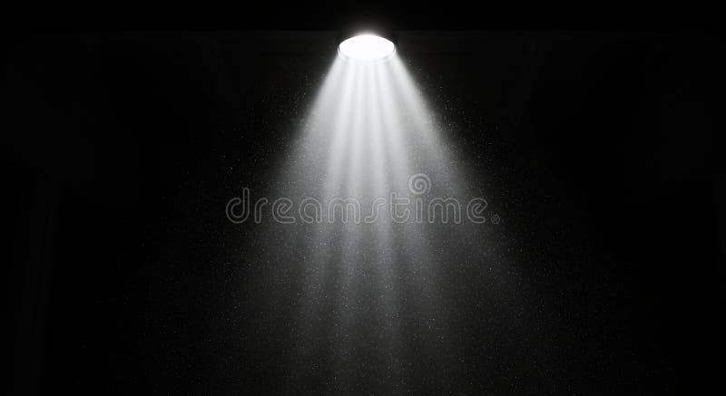 Dramatic Spotlight Beam, Glowing Light Rays, Dark Background, Dust ...
