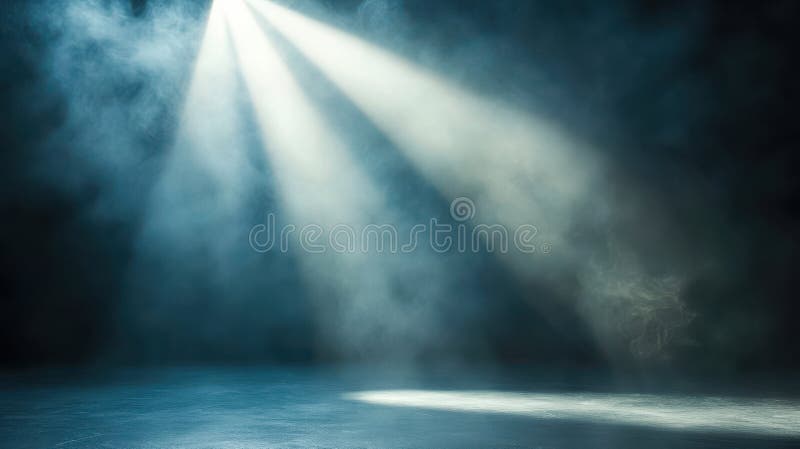 Dramatic Spotlight Beam on Stage with Atmospheric Mist for Theatre ...