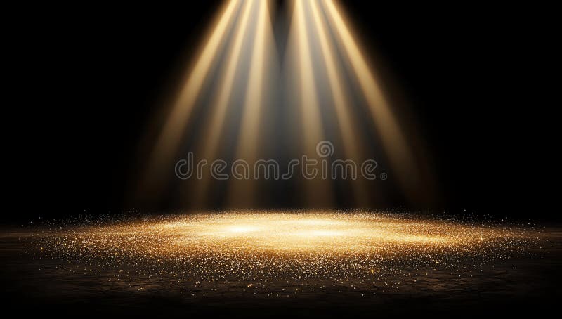 Dramatic Spotlight Beams Illuminating a Glowing Surface Creating an ...