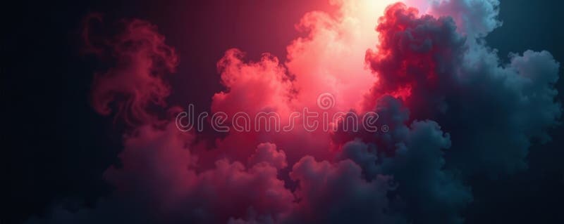 Dramatic Spotlight Cutting through Thick Black Smoke Shadow Powerful ...