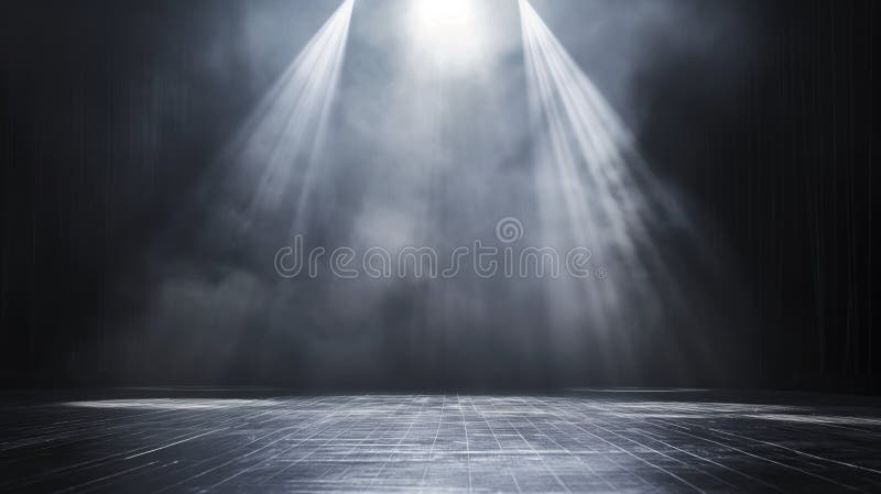 Dramatic Spotlight on a Dark Stage with Mist Stock Photo - Image of ...