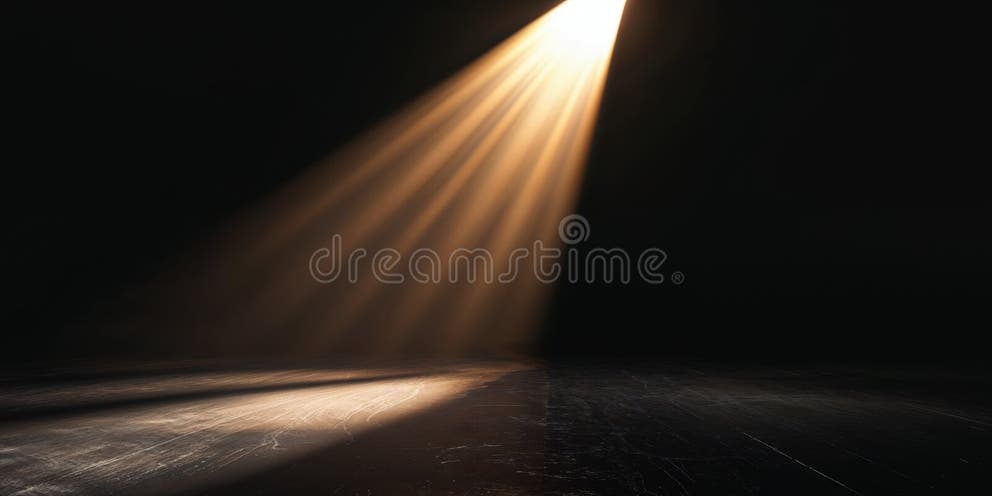 Dramatic Spotlight on a Dark Stage Setting the Scene. Stock Photo ...