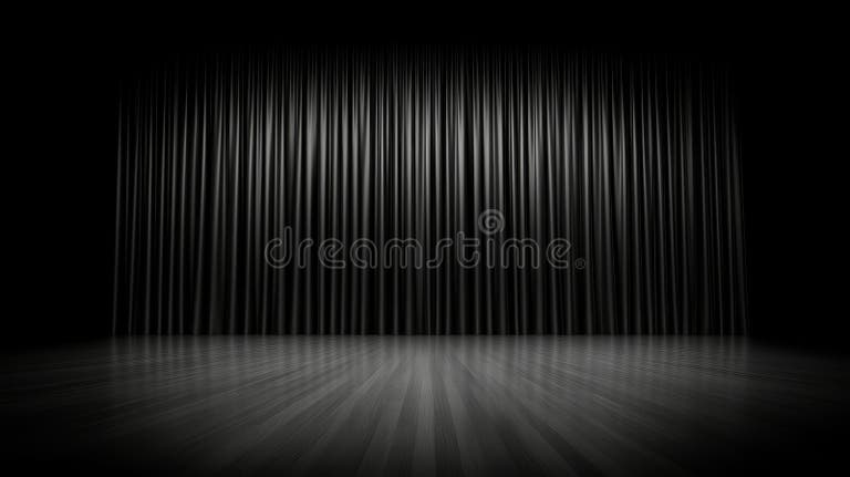 Dramatic Spotlight on Empty Black Stage Captivating Scene Set for an Unforgettable Performance ...
