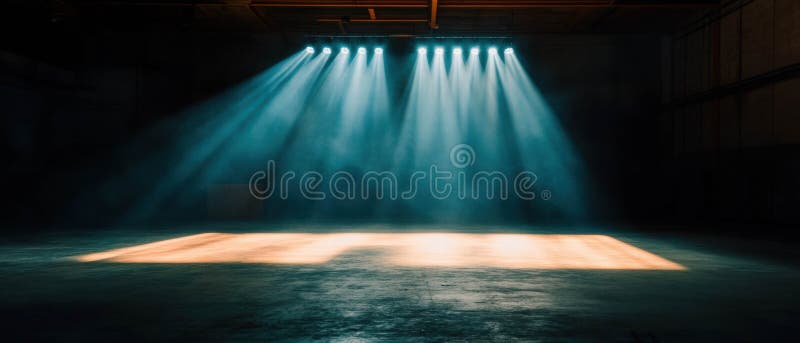 Dramatic Spotlight Illuminates Dark Space with Striking Contrast and ...