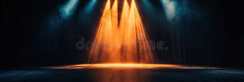 A Dramatic Spotlight Illuminating a Dark Stage, Creating a Captivating ...