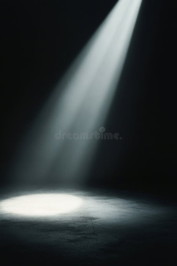 Dramatic Spotlight Illuminating a Dark Stage with Intense Beam of Light ...