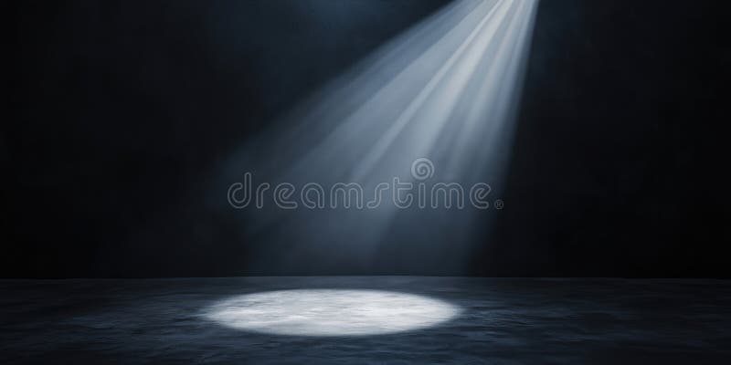 Dramatic Spotlight Illuminating Empty Stage with Dark Background for ...