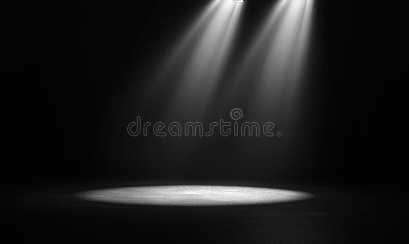 Dramatic Spotlight Illuminating Empty Stage in Dark Environment for ...