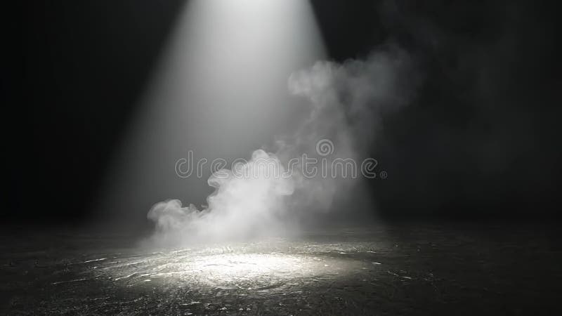 Dramatic Spotlight Illuminating Rising Smoke in Dark Room Stock Video ...