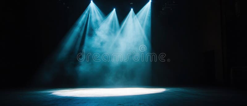 Dramatic Spotlight Illuminating a Stage with Powerful Beams of Light in ...
