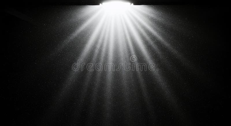 Dramatic Spotlight Rays, Glowing Light Beams, Dust Particles, Dark ...