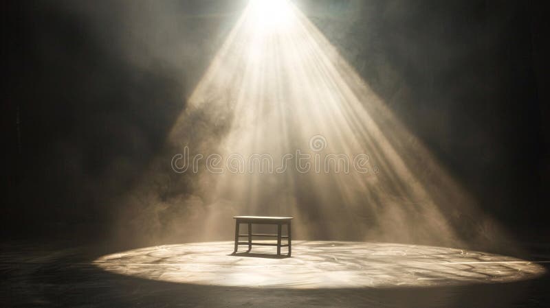 Dramatic Spotlight and Shadow Play on an Empty Stage Waiting for ...