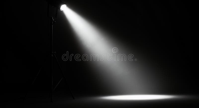 Dramatic Spotlight a Single Beam of Light in the Dark Stage ...