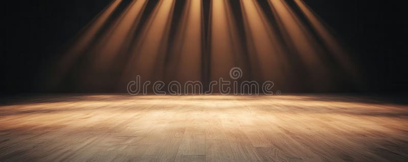 Dramatic Spotlight with Soft Shadows, Elegant Stage Setup, Warm Golden ...