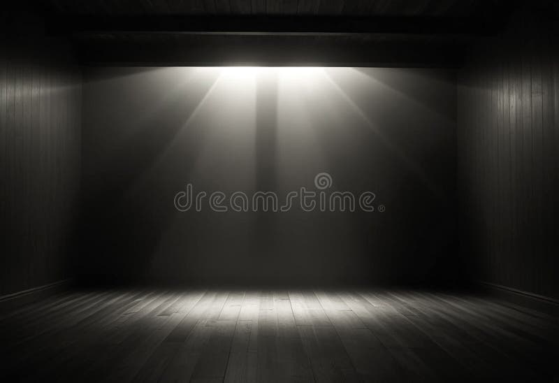 Dark Studio Background with Wooden Floor, Spotlight Stock Illustration ...