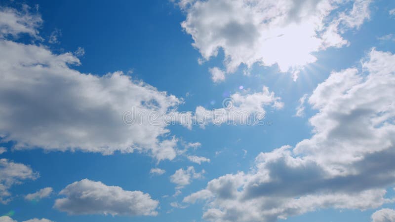 Dramatic Spring Cloudscape. Blue Sky White Clouds. Changing Cloudscape Stock Footage - Video of ...