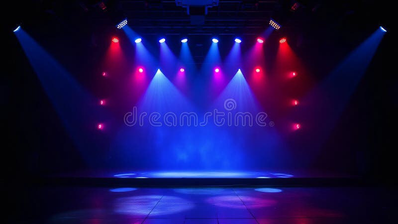 A Dramatic Stage Background in a Dark Setting Stock Illustration ...