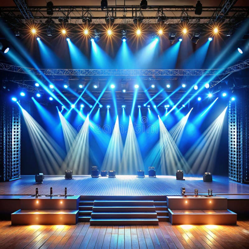 Stage, Concert Light Light Ramp. Background. View from the Auditorium ...