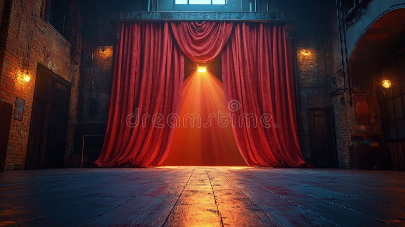 Dramatic Stage Curtains Part To Reveal an Atmospheric Performance Space ...