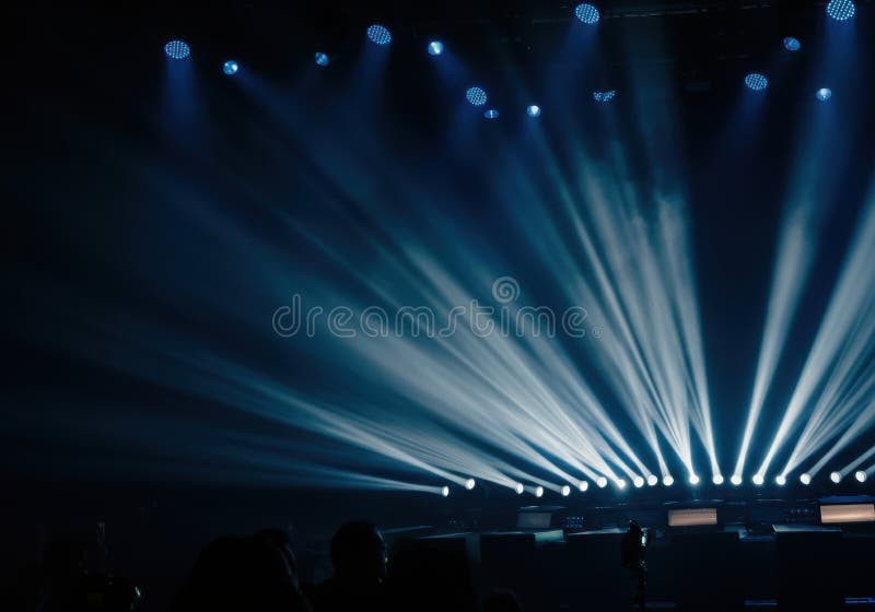 Dramatic Stage Lighting with Beams Illuminating a Dark Venue Stock ...