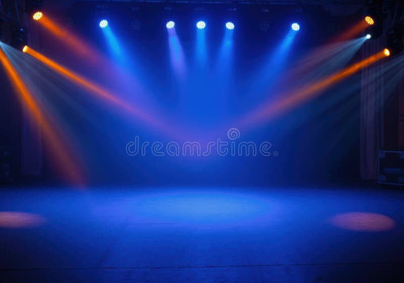 Dramatic Stage Lighting with Blue and Orange Beams Creating a Vibrant ...