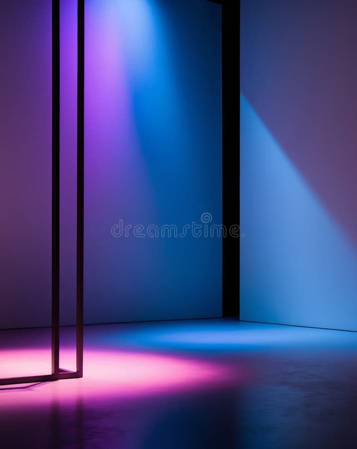 Dramatic Stage Lighting with Blue and Purple Illumination Stock Image ...