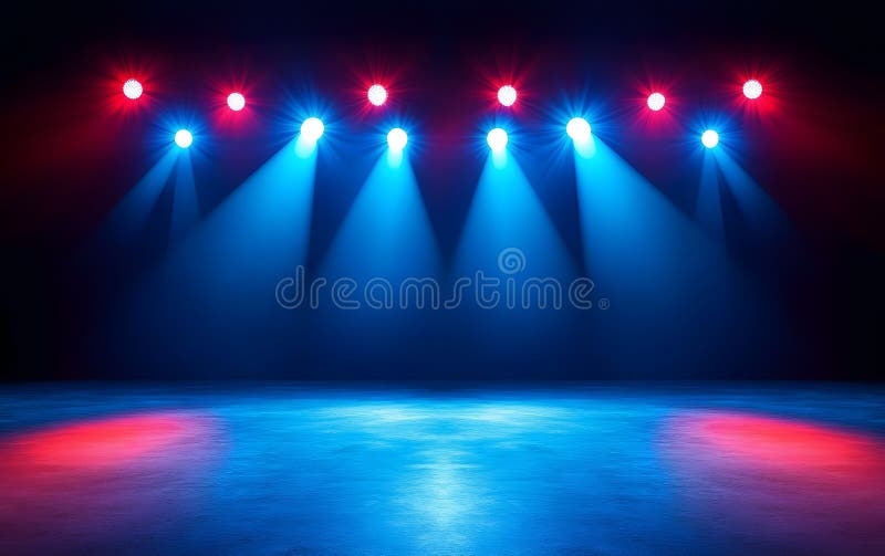 Dramatic Stage Lighting Blue Red Spotlight Empty Good Resolution Stock ...