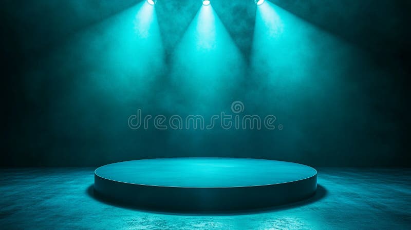 Dramatic Stage Lighting with Circular Platform Set for Performance ...