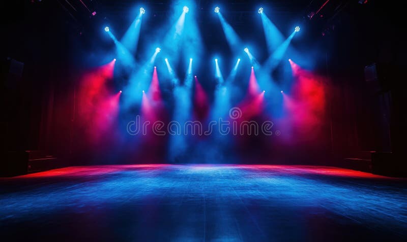 Dramatic Stage Lighting Colorful Beams Smoke Effects Performances Stock ...