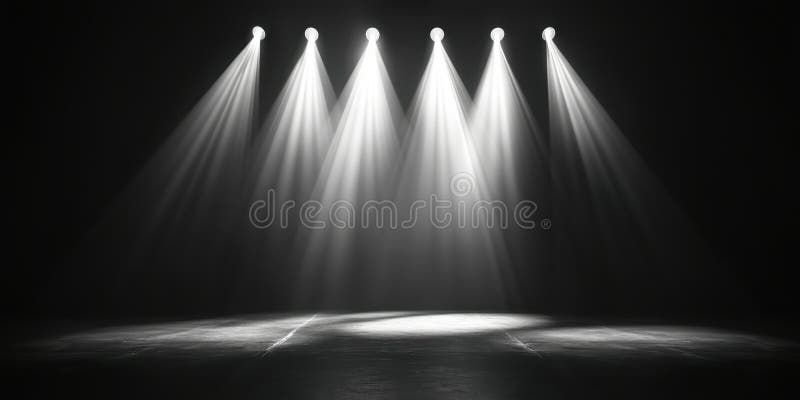 Dramatic Stage Lighting with Five Beams Illuminating Dark Performance ...