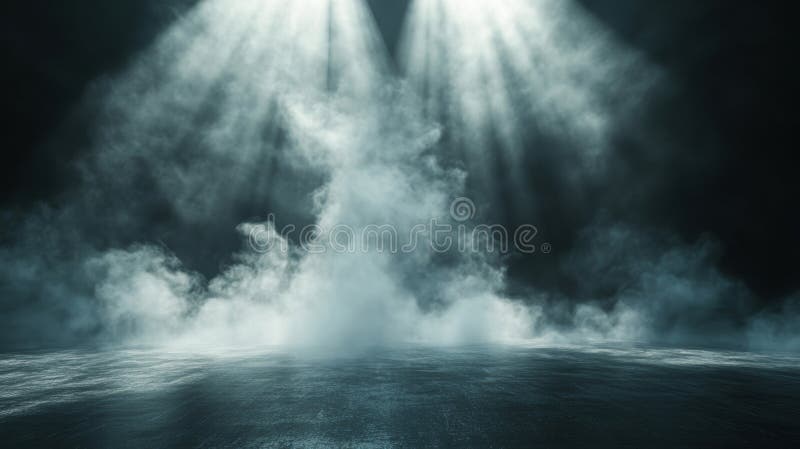 Dramatic Stage Lighting Against Brick Wall and Wooden Floor Backdrop ...