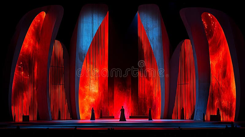 Dramatic Stage Lighting Illuminates a Theatrical Performance with ...