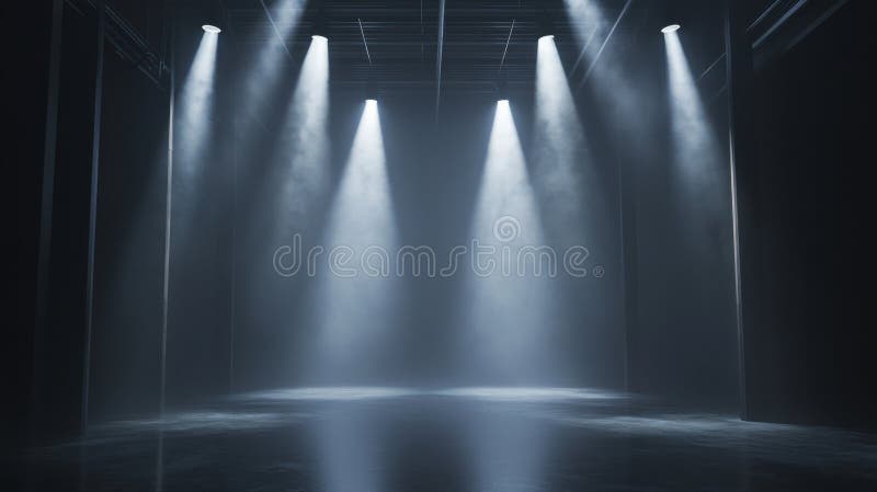 Dramatic Stage Lighting with Multiple Spotlights for Theatrical Performance Concept Stock Photo ...