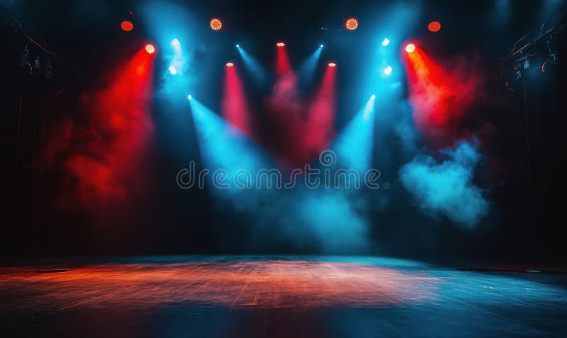 Dramatic Stage Lighting with Red and Blue Hues Creating an Atmospheric ...
