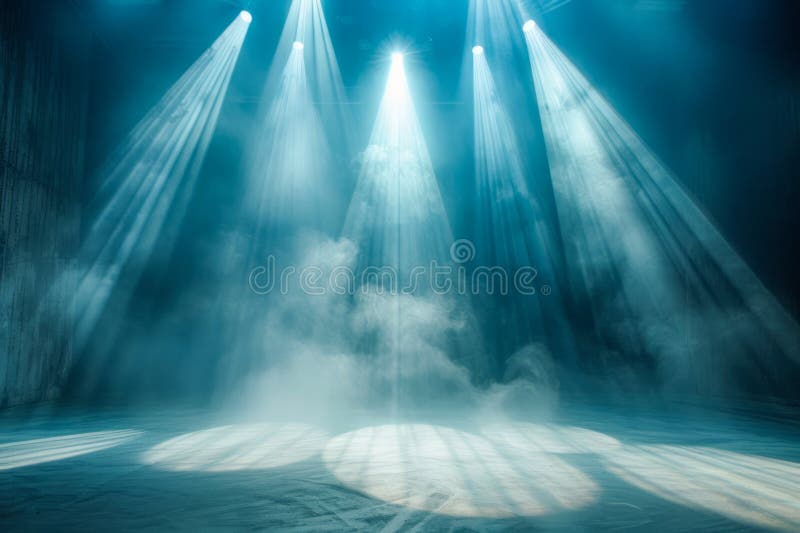 Dramatic Stage Lighting and Smoke Effect on Empty Theater Stage for ...