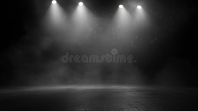Dramatic Stage Lighting with Smoke and Spotlights Stock Illustration ...