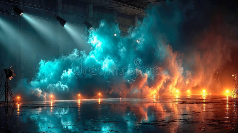Moody Stage Lighting Smoke Spotlight Effects Concert Performance Stock ...